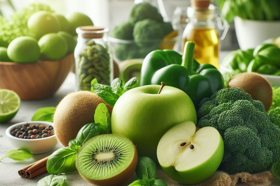 Eating a rainbow, properties and benefits of green fruit and vegetables