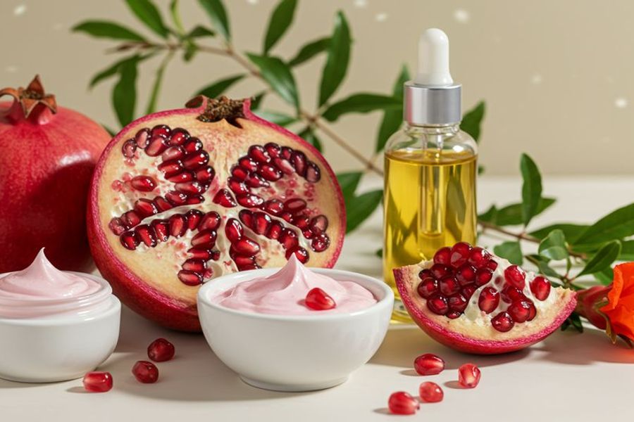 Pomegranate cosmetics, skin benefits, INCI and simple DIY recipes